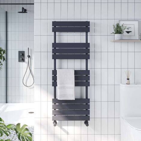 Orbit Life Flat Panel Heated Towel Rail 1200mm H x 600mm W - Anthracite