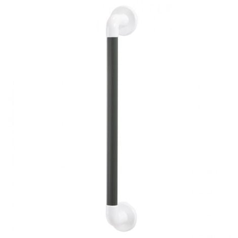 AKW 1400 Series Straight Plastic Fluted Grab Rail 300mm Length - Mid Grey