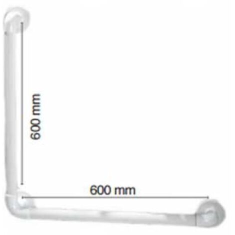 AKW 1400 Series 90 Degree Angled Grab Rail 600mm Length White
