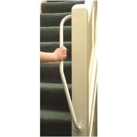 AKW Newel 90 Degree Angled RH Grab Rail 707mm Length - White