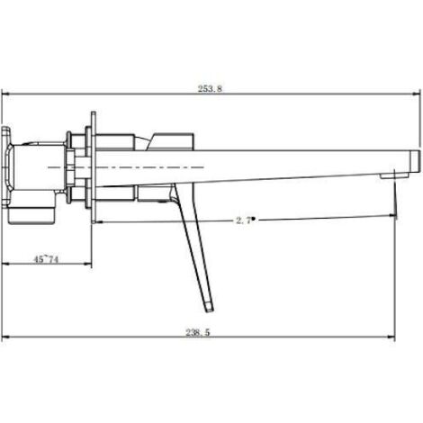 RAK Petit Square Wall Mounted Basin Mixer Tap - Brushed Nickel