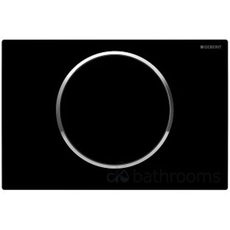 Geberit Sigma10 Single Flush Plate - Black/Gloss Chrome
