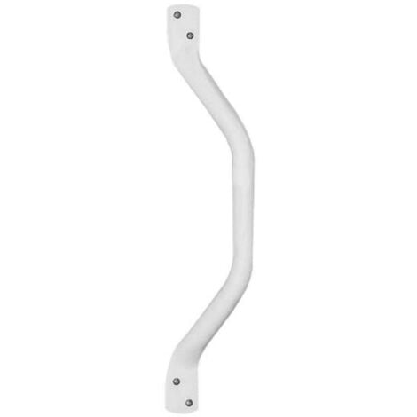AKW 1700 Series Flat End Cranked Steel Grab Rail 445mm Length - White