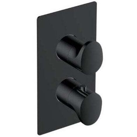 RAK Matt Black Concealed 2 Handle Thermostatic Single Control Shower ...