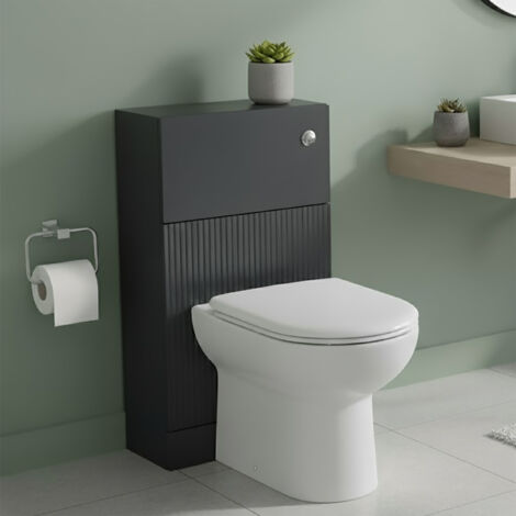 Hudson Reed Fluted WC Unit 500mm Wide - Satin Anthracite