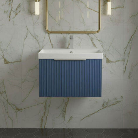 Hudson Reed Fluted Wall Hung 1-Drawer Vanity Unit with Basin 3 500mm ...