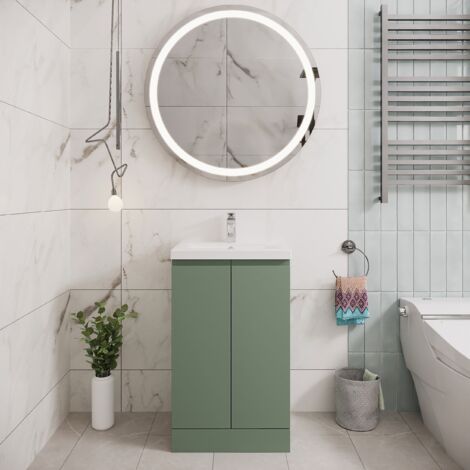 Hudson Reed Urban Floor Standing 2-Door Vanity Unit with Basin 4 Satin ...