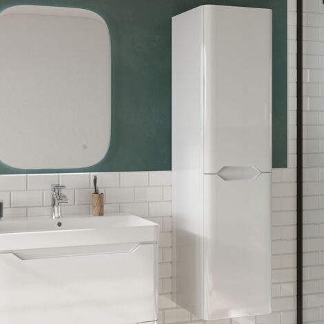 Orbit Ella Wall Hung 2-Door Tall Unit 350mm Wide - Gloss White