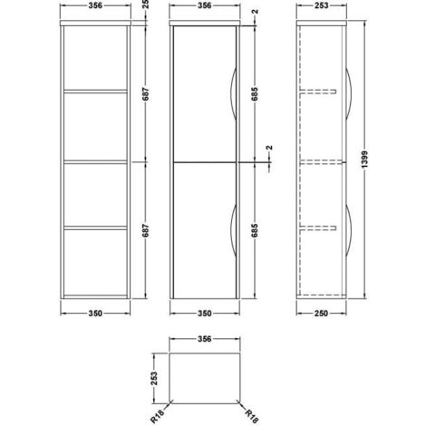 Nuie Parade Tall Wall Mounted Cupboard Unit 350mm Wide - Satin Green