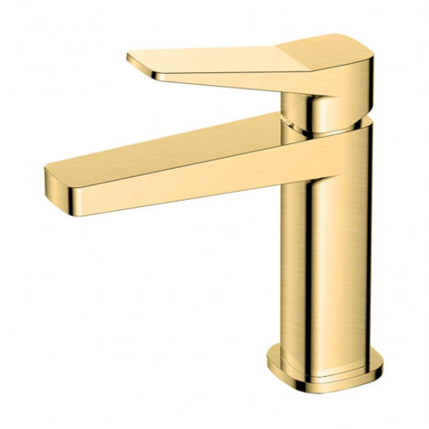 RAK Petit Square Brushed Gold Basin Mixer Tap - RAKPES3001G