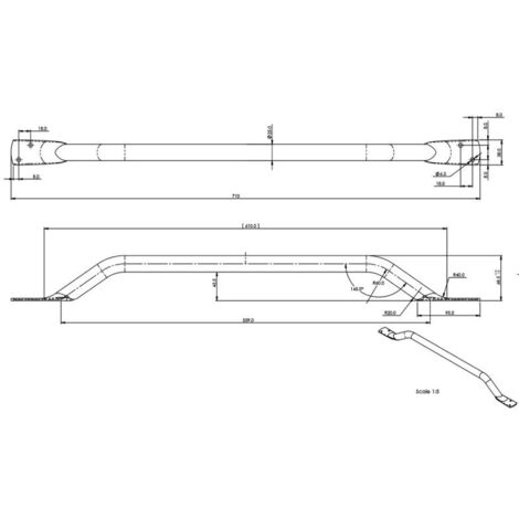 AKW 1000 Series Flat Ended Steel Grab Rail 600mm Length - White