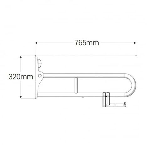AKW 1800 Series Folding Support Grab Rail 765mm Length Blue
