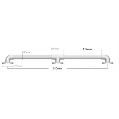 AKW 1900 Series Straight Grab Rail 610mm Length Blue