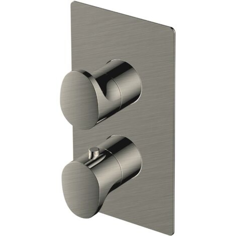 RAK Round Dual Outlet Concealed Shower Valve Dual Handle - Brushed Nickel