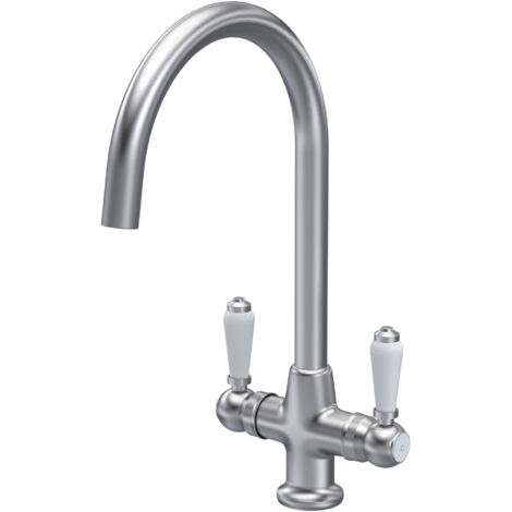 Nuie Cruciform Kitchen Sink Mixer Tap Lever Handle - Brushed Nickel