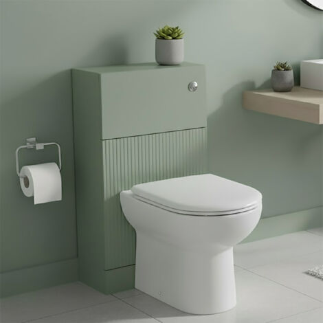 Hudson Reed Fluted WC Unit 500mm Wide - Satin Green