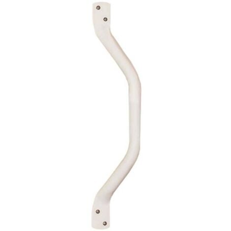 AKW 1700 Series Flat End Cranked Steel Grab Rail 630mm Length - White