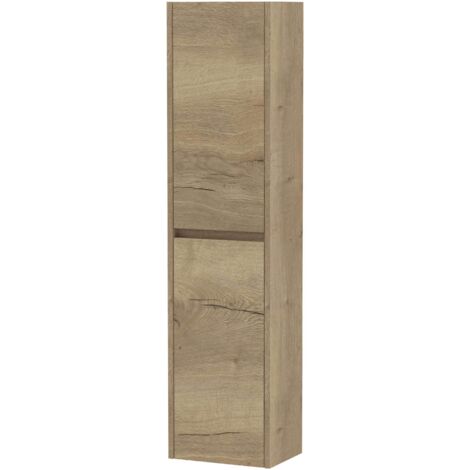 Nuie Havana Autumn Oak Woodgrain 1433mm x 350mm Tall Wall Hung Storage ...