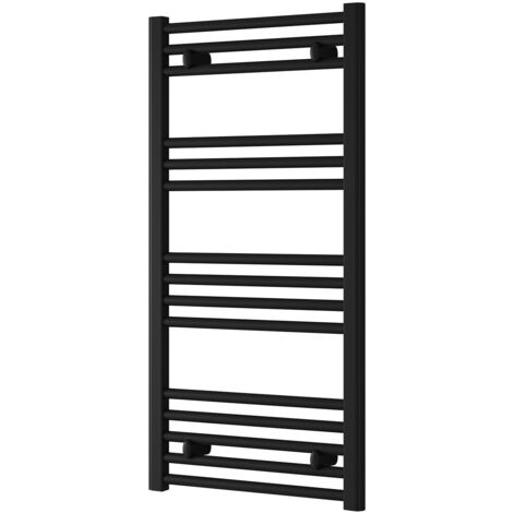 Reina Capo Black Electric Towel Rail 1000mm High x 500mm Wide (+ Black ...