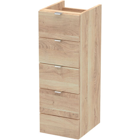 Hudson Reed Fusion Drawer Unit 300mm Wide - Bleached Oak