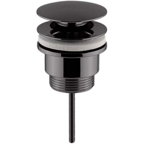 Nuie Universal Push Button Basin Waste Slotted/Un-Slotted - Brushed Pewter