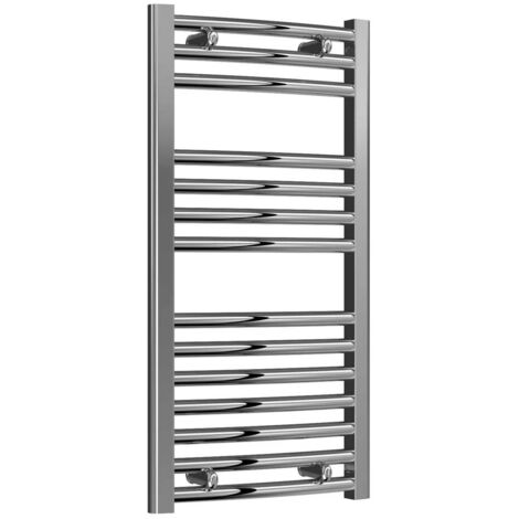 Reina Diva Curved Chrome Electric Towel Rail 800mm High x 400mm Wide ...