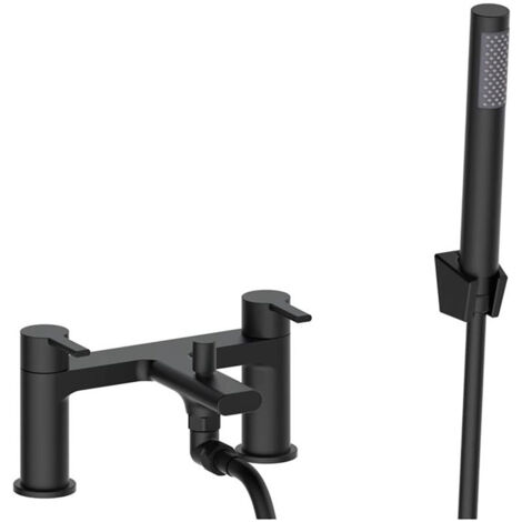 Signature Onyx Bath Shower Mixer Tap with Shower Kit - Matt Black