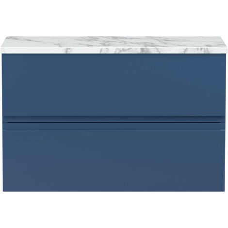 Hudson Reed Urban Wall Hung 2-Drawer Vanity Unit with Carrera Marble ...