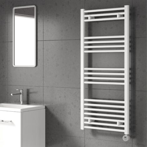 Reina Capo White Electric Towel Rail 1600mm High x 500mm Wide (+ Chrome ...