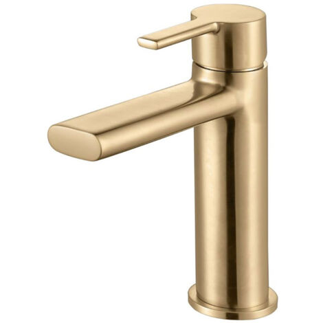 Signature Onyx Basin Mixer Tap Single Handle - Brushed Brass