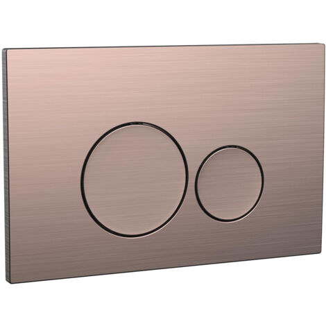Orbit Round Dual Button Toilet Flush Plate - Brushed Bronze