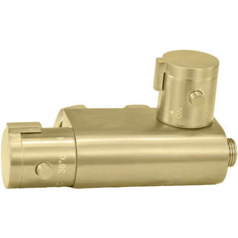 Orbit Thermostatic Vertical Bar Shower Valve for Douche - Brushed Brass