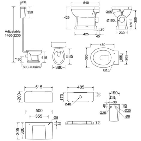 Signature Aphrodite High Level Toilet with Pull Chain Cistern Brushed ...