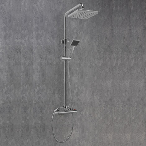 Sagittarius Trevi Thermostatic Bar Mixer Shower with Shower Kit + Fixed ...