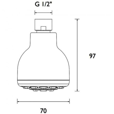 Bristan Mini Single Function Fixed Shower Head 70mm Diameter - Chrome