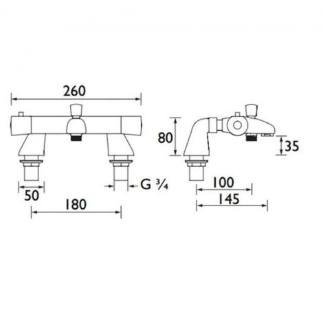 Bristan Artisan TMV2 Thermostatic Bath Shower Mixer Tap - Chrome