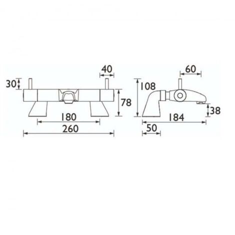 Bristan Artisan TMV2 Thermostatic Lever Bath Filler Tap - Chrome