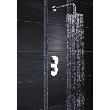 Hudson Reed Reign Round Concealed Shower Mixer with Fixed Head - Chrome