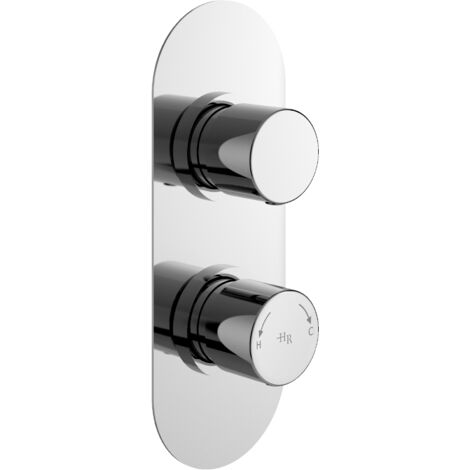 Hudson Reed Round Concealed Shower Valve with Diverter Dual Handle - Chrome