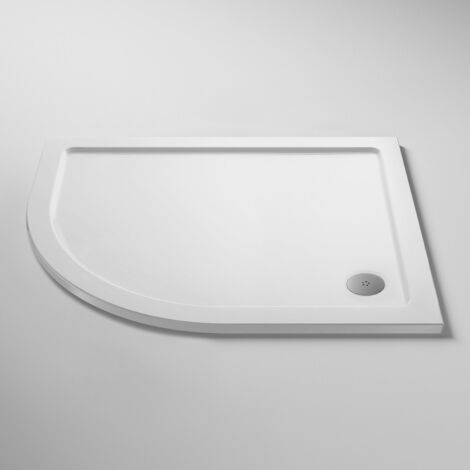 Nuie Pearlstone White Offset Quadrant Shower Tray 1000mm x 800mm Left ...