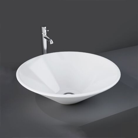 RAK Cone Sit-On Countertop Basin 380mm Wide - 0 Tap Hole