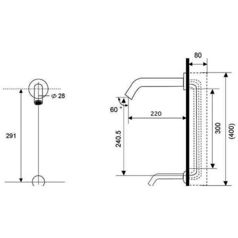 RAK Compact Wall Mounted Theta Infra Red Basin Mixer Tap