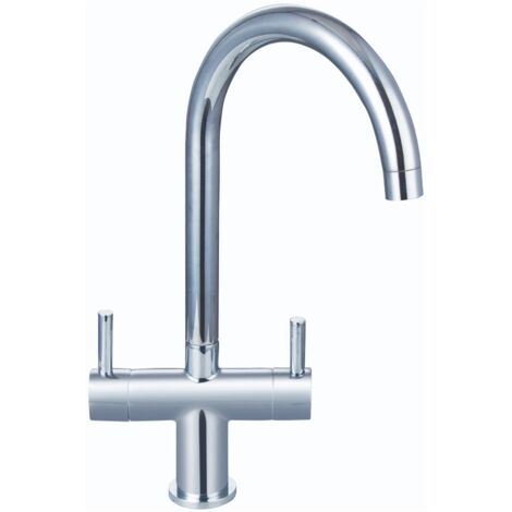 RAK Berlin Contemporary Cruciform Kitchen Sink Mixer Tap Dual Handle ...