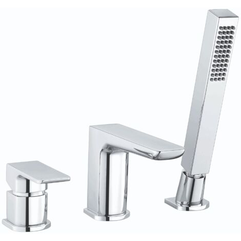 RAK Moon 3-Hole Bath Shower Mixer Tap Deck Mounted - Chrome