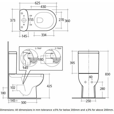 RAK Tonique Close Coupled BTW Toilet with Soft Close Seat - White