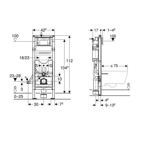 Geberit Duofix 1120mm WC Toilet Frame With 120mm Sigma Cistern for ...