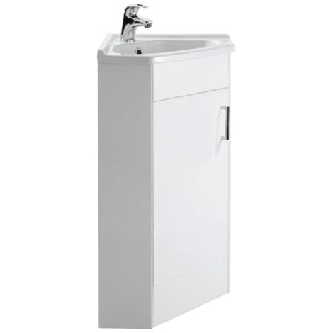 Nuie Mayford Floor Standing Corner 1-Door Vanity Unit with Basin 550mm ...