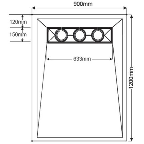 AKW TriForm Linear Drain Level Access Wet Room Former Tray 1200mm x 900mm