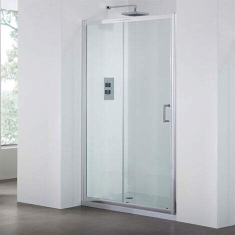 Duchy Spring Sliding Shower Door 1000mm Wide - 6mm Glass