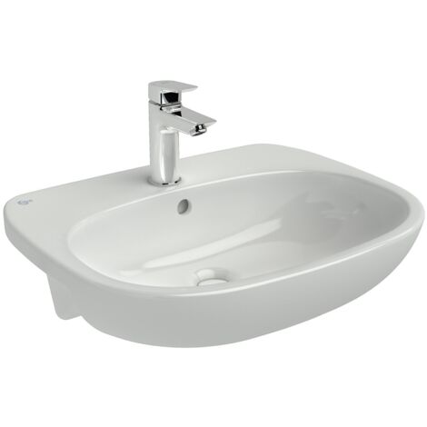 Ideal Standard Tesi Semi-Recessed Countertop Basin 550mm Wide - 1 Tap Hole